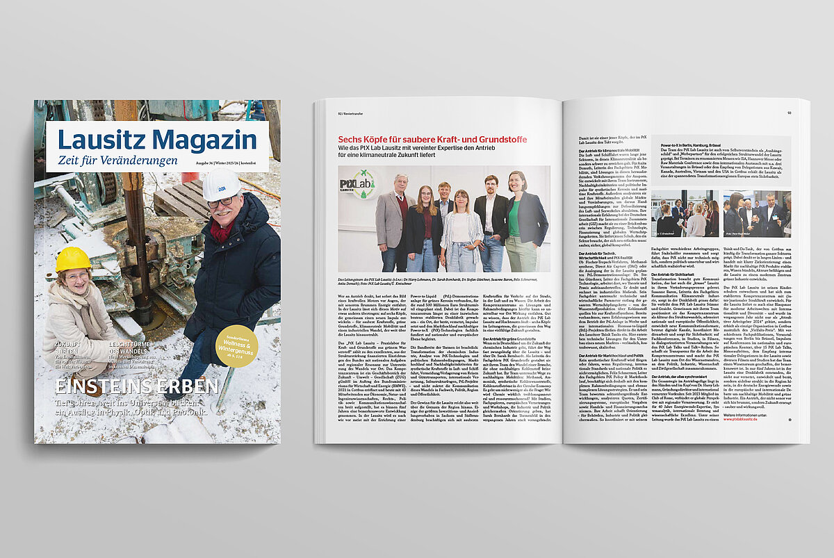 Kompetenzzentrum zeigt sich im Lausitz Magazin mit vereinter Expertise | PtX Lab Lausitz